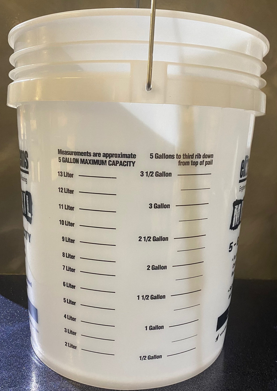 5 Gallon Mix Bucket with Measurements – Dominion Coatings Tools and Equipment